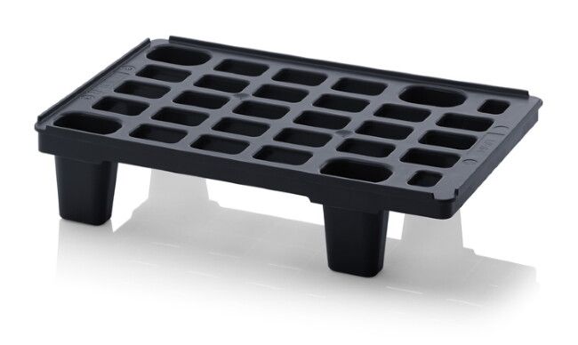 Display pallet with raised edges and 4 feet - dimensions 60 X 40 X 14 cm