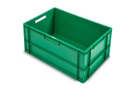 Green stacking box, 60x40x32cm, capacity 66 liters | NORAH Plastics