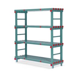 Plastic rack 120x40x182cm, with 4 shelves | NORAH Plastics