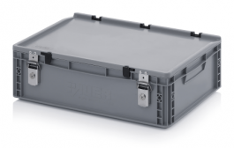 Plastic Boxes: Grey Plastic Boxes with 2 Locks | NORAH Plastics