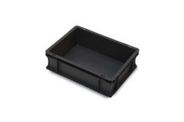 Black Stacking bin 40x30x12cm, capacity 10 litres | NORAH Plastics
