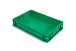 Green stacking bins, 60x40x12cm, capacity 20 litres | NORAH Plastics