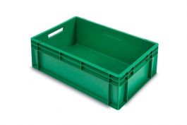 Green Stacking box, 60x40x22cm, capacity 45 litres | NORAH Plastics